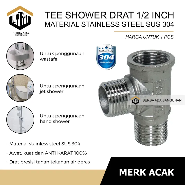 TEE SHOWER STAINLESS / T KRAN / CLOSET TEE KRAN SAMBUNGAN T SHOWER TE ...