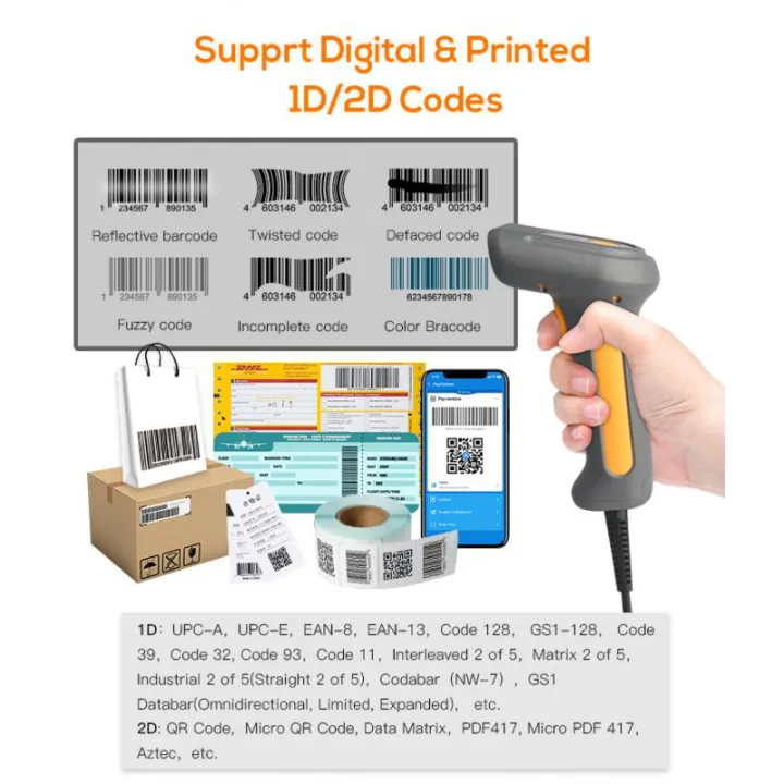 Xkancode I2 Barcode Scanner, Superior 2D Image Barcode Data Collector ...