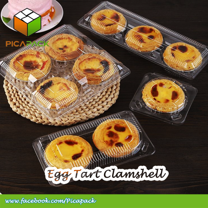 10pcs Egg Tart Clamshell Egg Tart Packaging Eggtart Desserts Disposable ...