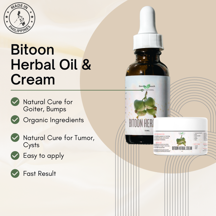 Organic Bitoon Herbal Oil w/ Cream Para sa mga Bukol Bukol sa Buong ...