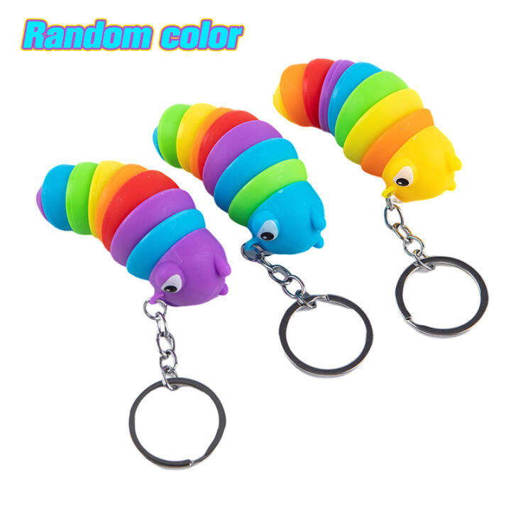 Cozyroom ความเครียด Reliever ของเล่น Movable Caterpillar Key Chain Big ...