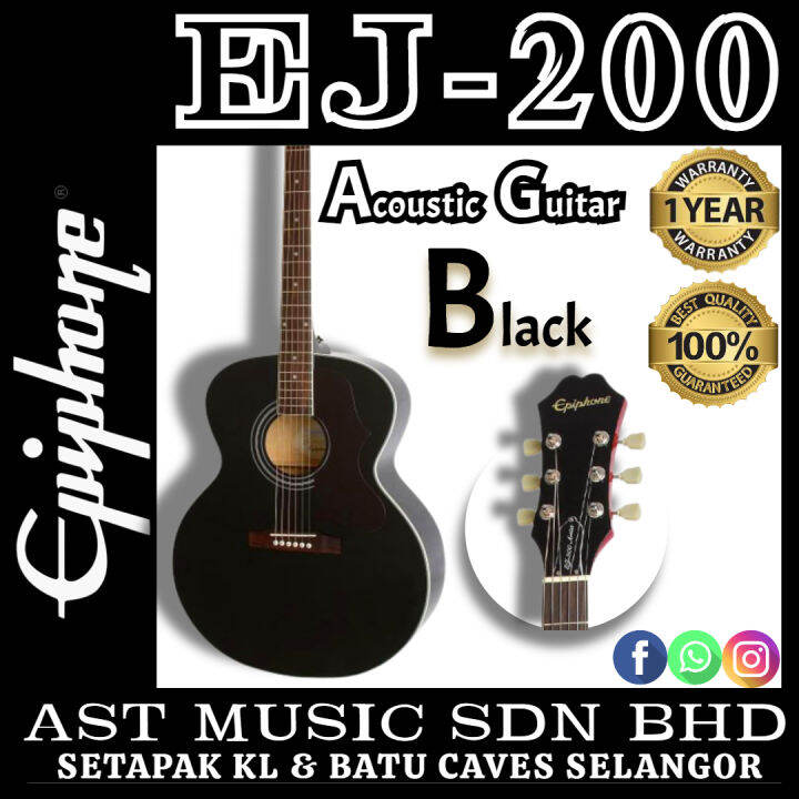 Epiphone EJ-200 Artist Jumbo Size Acoustic Guitar - Black ( EJ200 / Ej200 ) | Lazada
