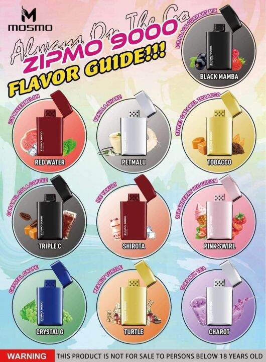 Mosmo Zipmo 9000 Original/Authentic 9k Puffs | Lazada PH