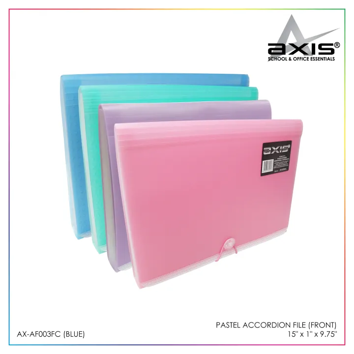 Expandable Document Case FC Long Pastel Accordion File Folder With ...