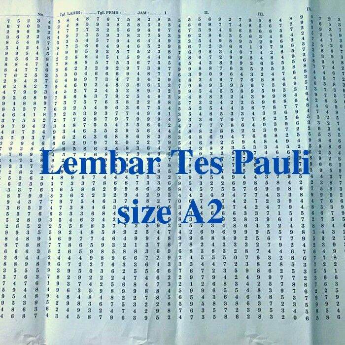 Lembar Tes Pauli Ukuran A2 (Sesuai Standar Tes Pauli) | Lazada Indonesia