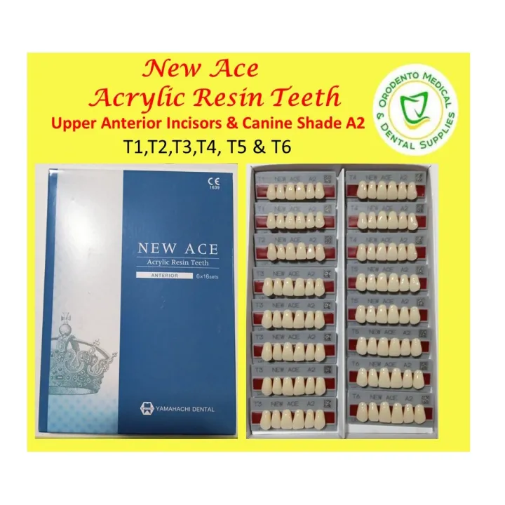 New Ace Acrylic Resin Teeth Upper Anterior Insicors & Canine Shade A2 ...