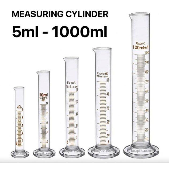 MEASURING CYLINDER WITH ROUND BASE AMBER PRINT BOROSILICATE GLASS ALL ...