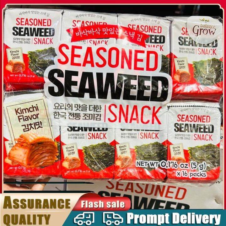 Balance Grow Seaweed Snack Kimchi Flavor 16packs Seasoned Seaweed ...