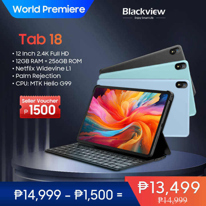 【World Premiere】12GB+256GB 12‘’ Blackview Tab18 Tablet 16MP 2.4K FHD+ ...