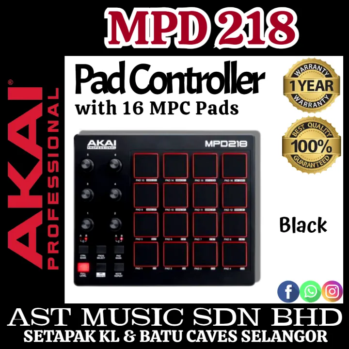 Akai MPD218 Pad Controller with 16 MPC Pads ( MPD-218 / Mpd218 ) | Lazada