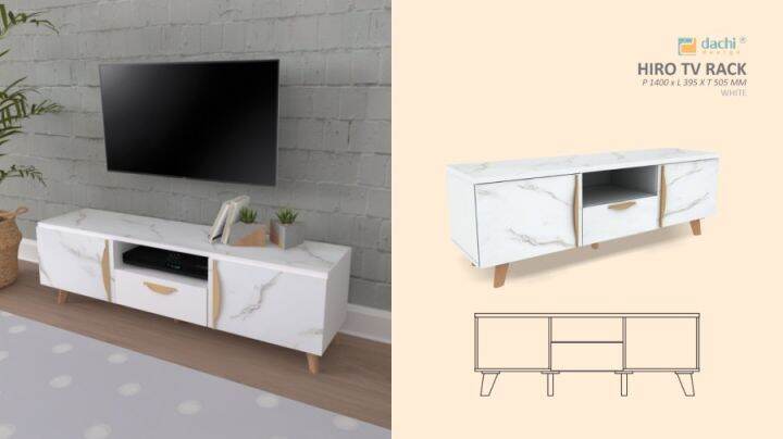 Rak tv minimalis Putih HIRO DACHI Meja tv Bufet TV KHUSUS BOGOR | Lazada Indonesia