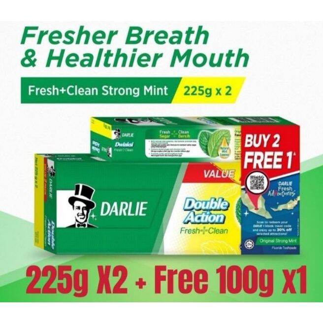 DARLIE Toothpaste Double Action Fresh+Clean Twin Pack【225g x2】 (Total 550grams) | Lazada