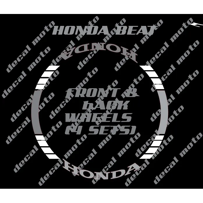 Decals, Sticker, Motorcycle Decals for Mags / Rim for Honda beat V1,V2 ...