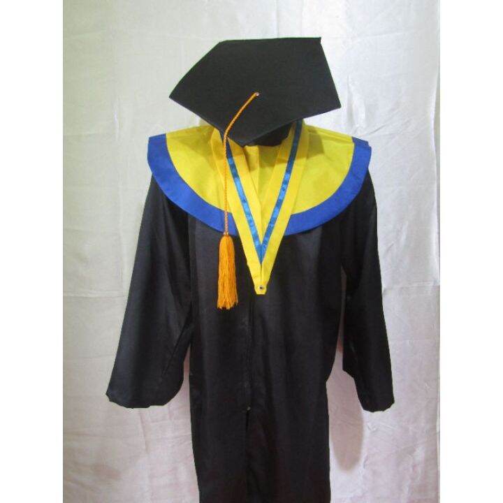 PAKAIAN SERAGAM BAJU TOGA WISUDA SARJANA DEWASA MAHASISWA KUNING BIRU ...