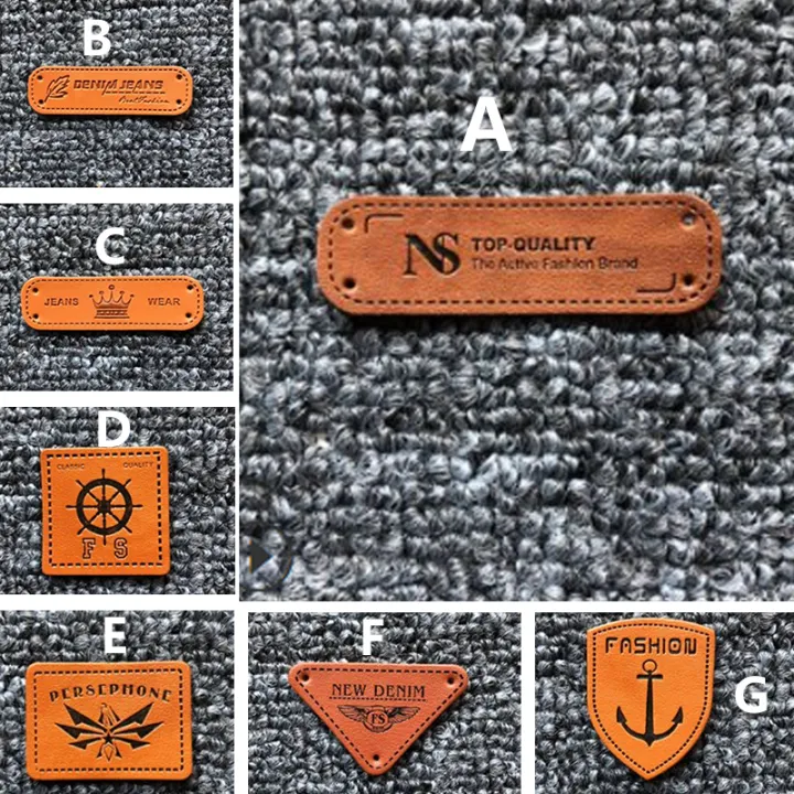 Nuoke ฉลากหนัง PU 10ชิ้น,ป้ายเสื้อผ้าสำหรับกางเกงยีนส์ป้ายเสื้อผ้าแฟชั่น DIY อุปกรณ์เย็บผ้า ...