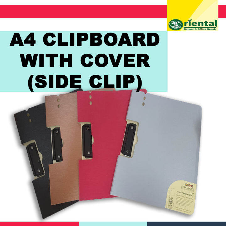 Side Clip A4 Size Clipboard with Cover - Paper and Document Clips ...