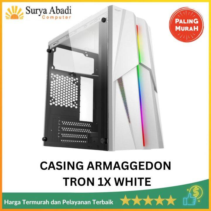 Armaggeddon TRON 1X White Tempered Glass Gaming Case - Putih | Lazada Indonesia