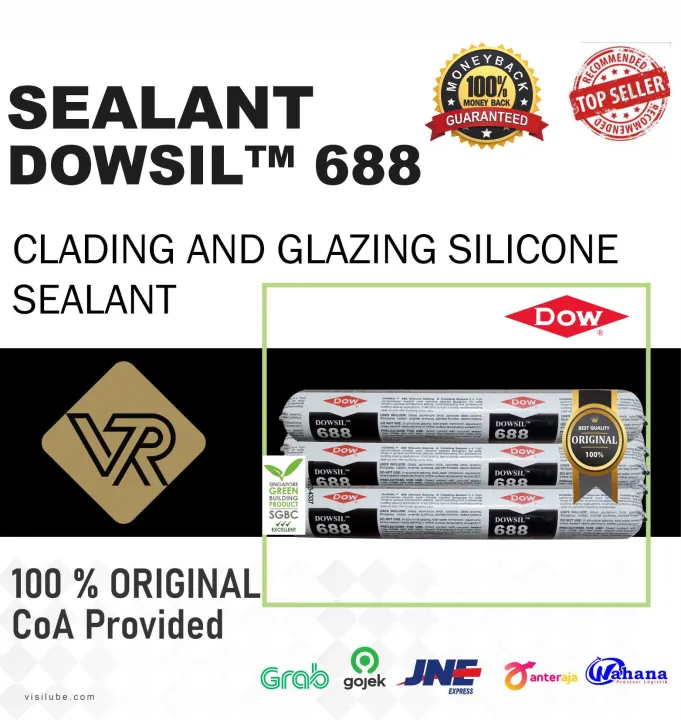 Dowsil 688/silicone sealant dowsil/dowsil sealant kaca/dowsil sealant neutral 600ml | Lazada ...