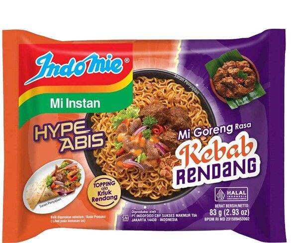 Indofood Indomie Goreng Kebab Rendang 83g The Newest Indonesia Original Mi Mee Dry Fried Noodle ...