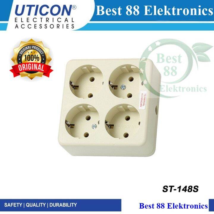 Uticon 10-16A 250V Electrical Adapter 4 Sockets - Colokan 4 Lubang ...