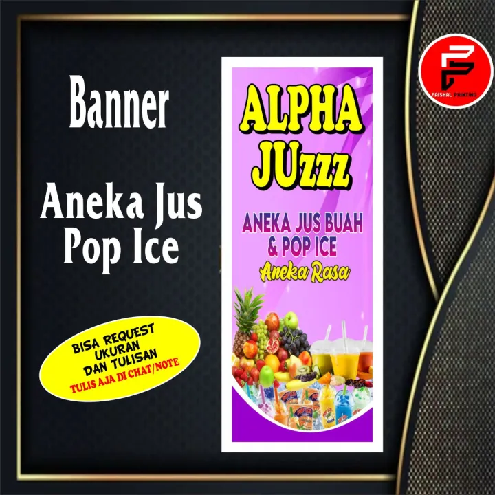 Banner Aneka Jus / Banner Minuman es jus / Spanduk Es jus / Spanduk ...
