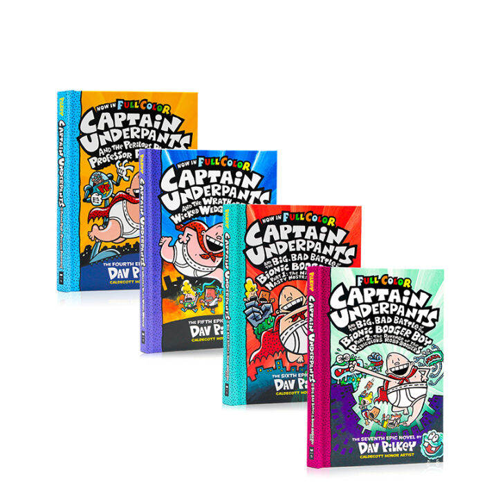 The Captain Underpants 4-7 hardcover full color cartoon funny series ...