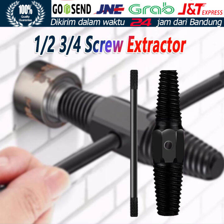2 in 1 Pipe Screw Extractor Alat Pencabut Pipa Patah Ukuran 1/2 3/4 ...