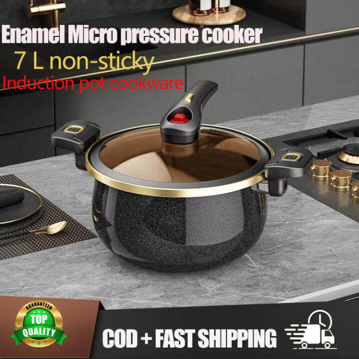 Micro pressure cooker 7L Enamel Pot Non-stick Pan Multi Pressure Cooker ...