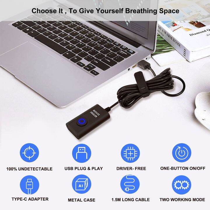 【A HOT】 NEW Automatic Mouse Jiggler Mover USB Drive-free Undetectable ...