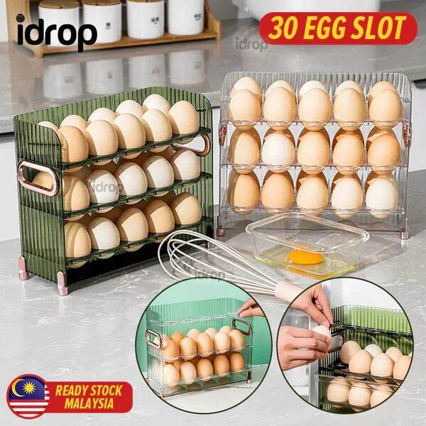 [Galaxy][ 3 LAYER ] Partition Folding Egg Storage Box Container / Bekas ...
