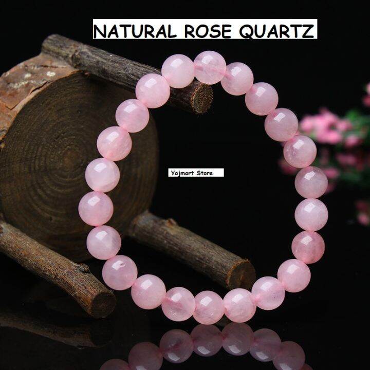 Natural Rose Quartz Bracelet Rose Quartz Crystal Bracelet Fertility ...