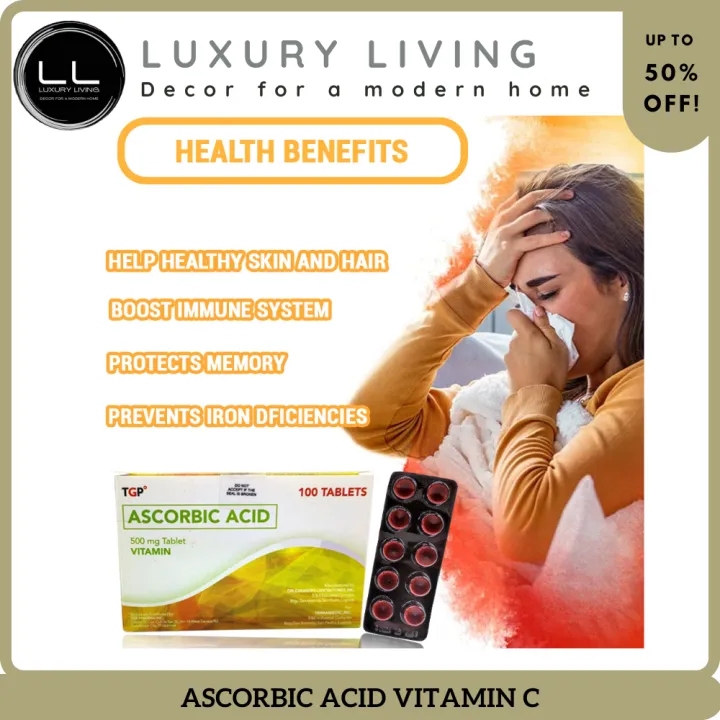 Luxury Living | 1 Box Ascorbic Acid Vitamin ( Vitamin C) Tablet 500mg ...
