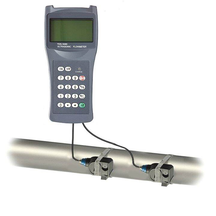 TDS-100H Portable Handheld Ultrasonic Flow Meter With Clamp On Sensor ...