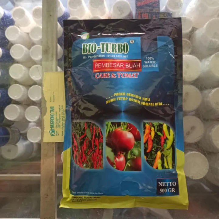 PUPUK BIO-TURBO 500 GR PEMBESAR BUAH CABE DAN TOMAT | Lazada Indonesia