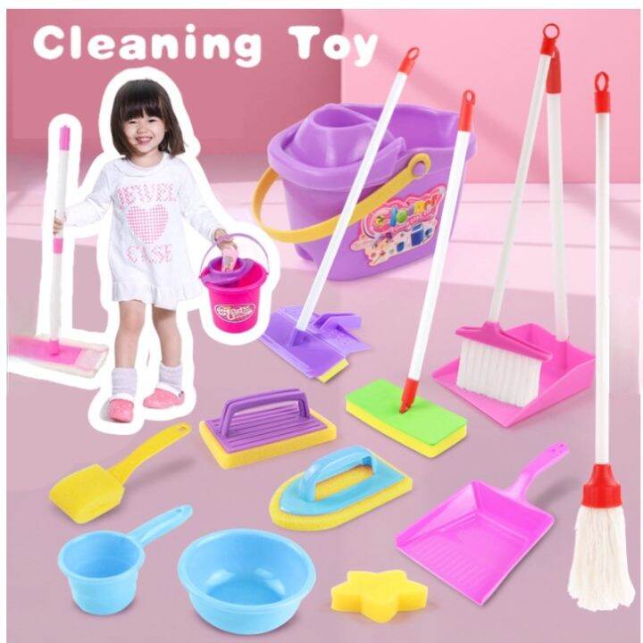 Kids Cleaning Tool Toys Mini Housekeeping Tools Broom Brush Sanitation ...