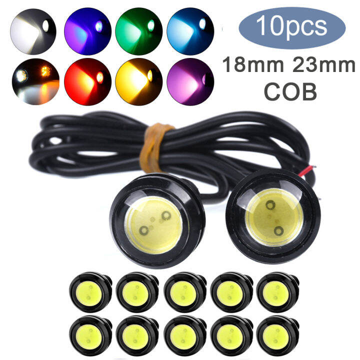 10pcs 18mm 23mm Car Eagle Eye DRL Led Daytime Running Lights LED Backup ...