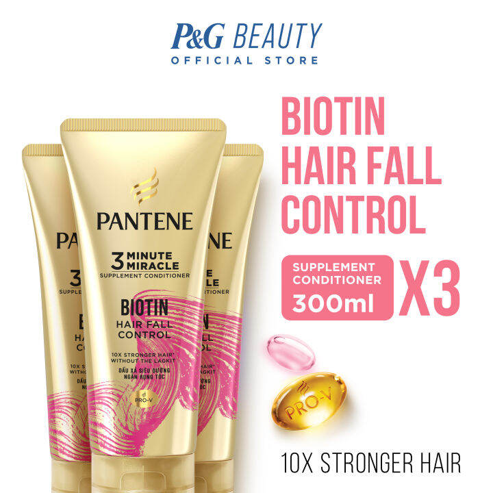 Pantene Biotin Strength Pro-V 3 Minute Miracle Conditioner [Hair Fall ...