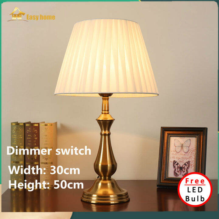 EASYHOME American Table Lamps Bedroom Bedside Lamp Modern Simple Light ...