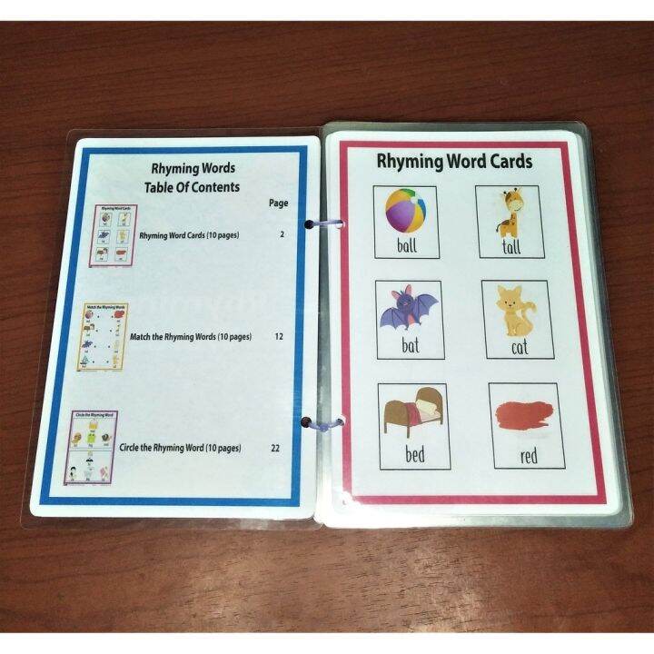 Rhyming words educational booklet for children laminated 16pages ...