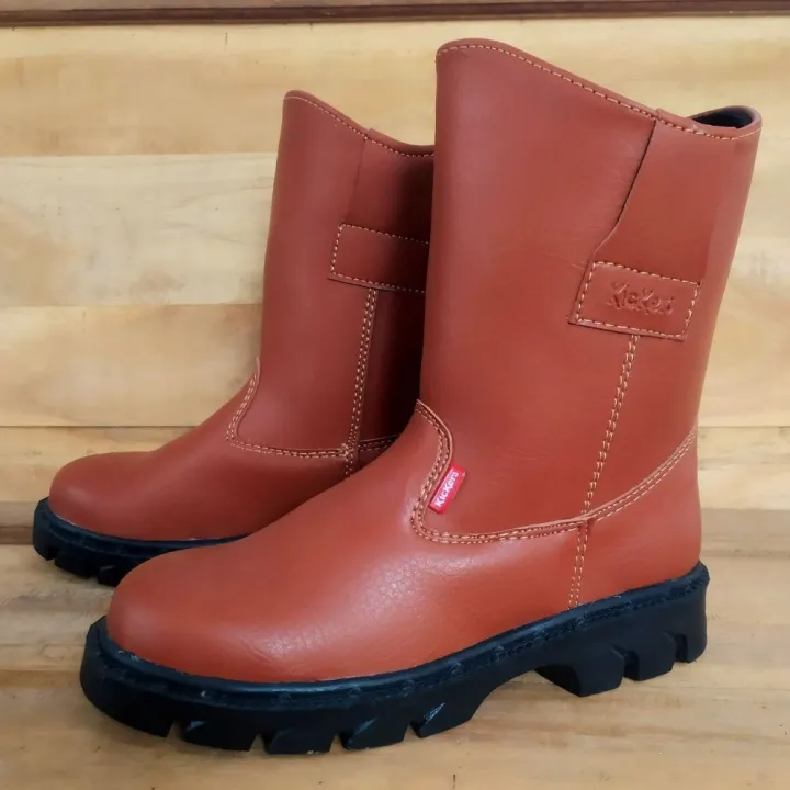 Sepatu Safety Boot Kickerss Kulit Saude Import Asli PDL PDH POLRI TNI ...