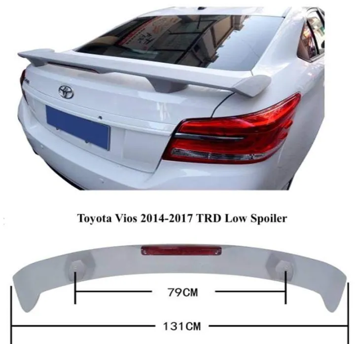 OEM TRD Spoiler with 3rd Brake Light for Toyota Vios Superman 2013 2014 ...