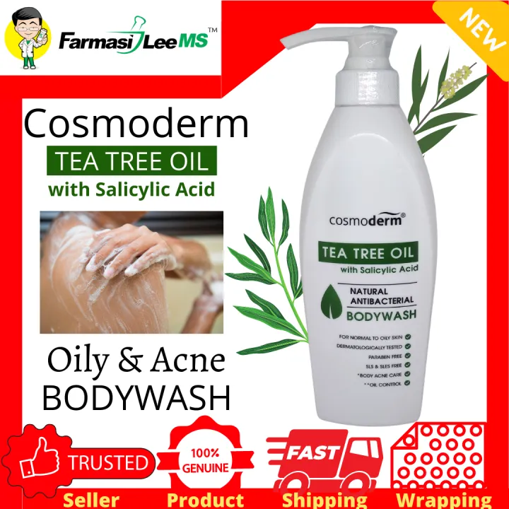 Cosmoderm Tea Tree Oil with Salicylic Acid Body Wash 500ml (Exp 03/2024 ...