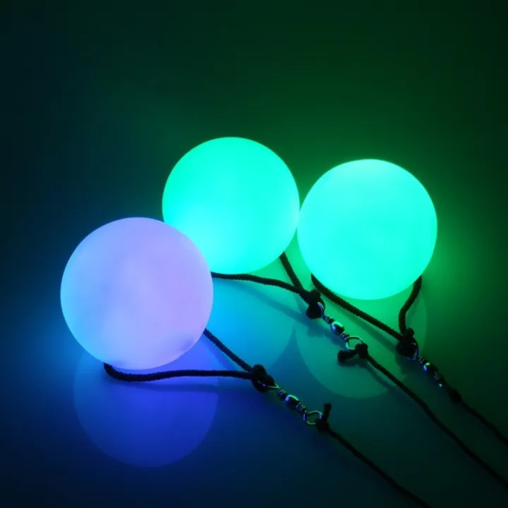 2ชิ้น = 1คู่ Belly Dance Balls RGB Glow LED POI Thrown Balls สำหรับ ...
