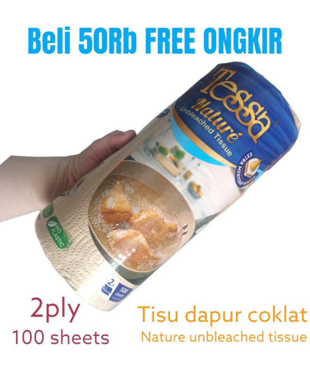 Tissue Tessa Kitchen Nature Single Roll 100 Sheets Tisu Tessa Dapur ...