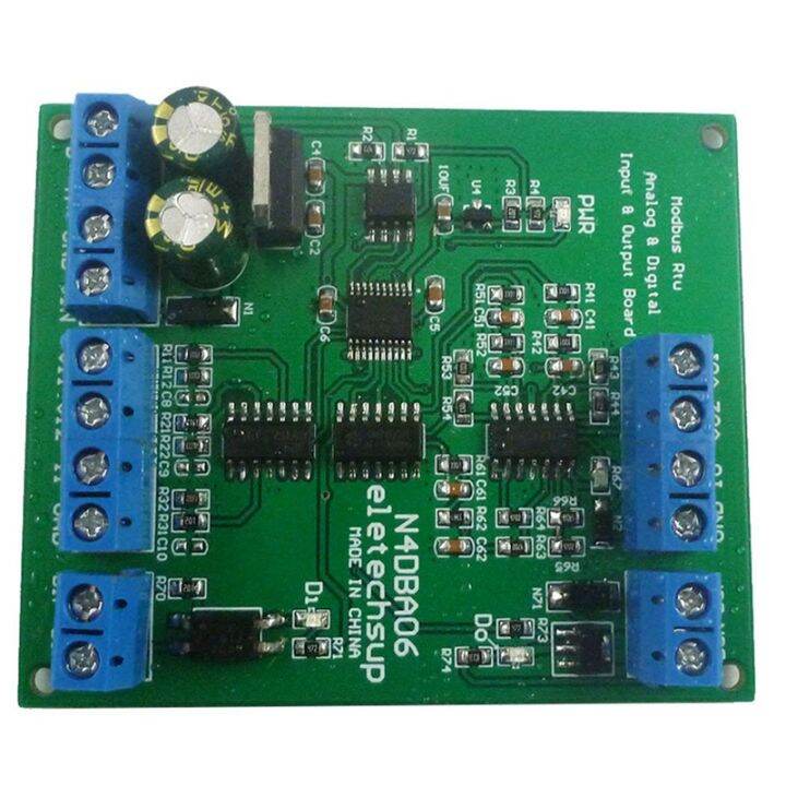 DC 12V 8CH Analog Digital Input Output Devices 0-5V 0-10V 4-20MA DAC ADC RS485 Modbus RTU Board ...