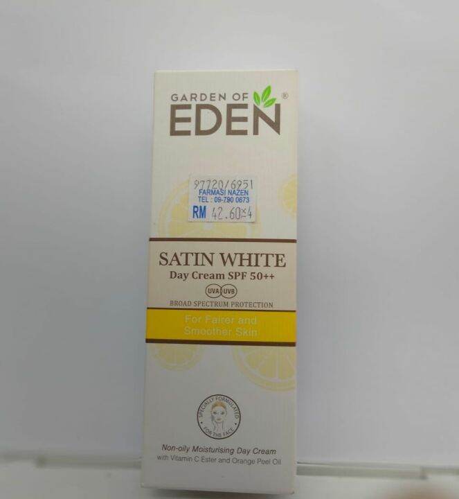 GARDEN OF EDEN SATIN WHITE DAY CREAM SPF50 40ML | Lazada