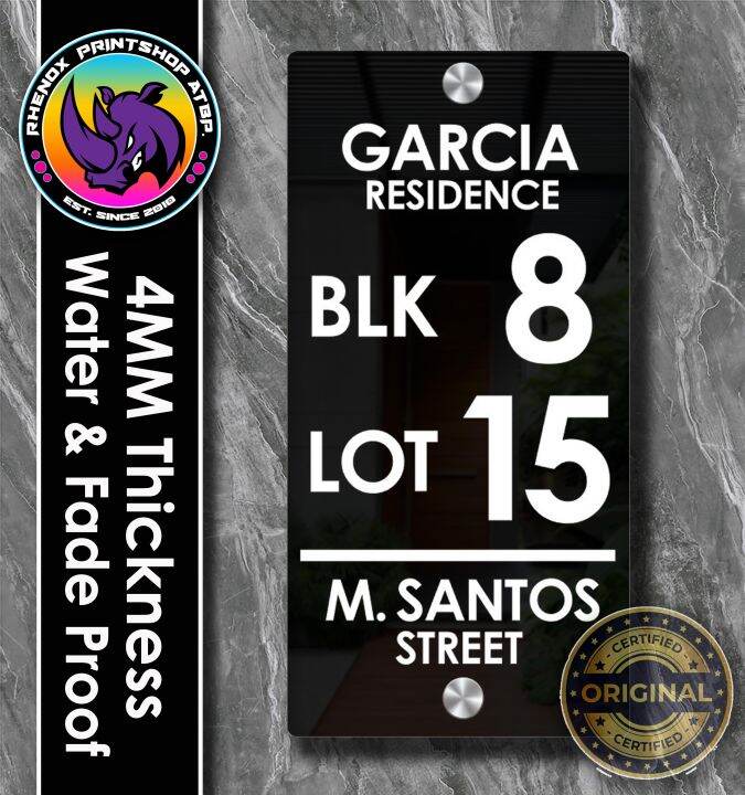 Home Plate Address 3MM Thickness (Customised/Pre-Order) | Lazada PH