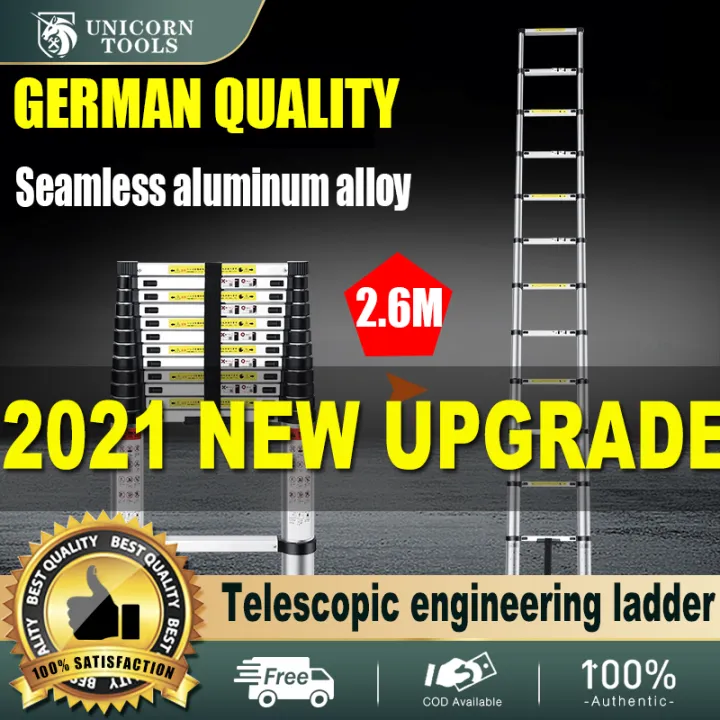 Unicorn 2.6M 3.2M escopic foldable Ladder folding aluminum ladder ...