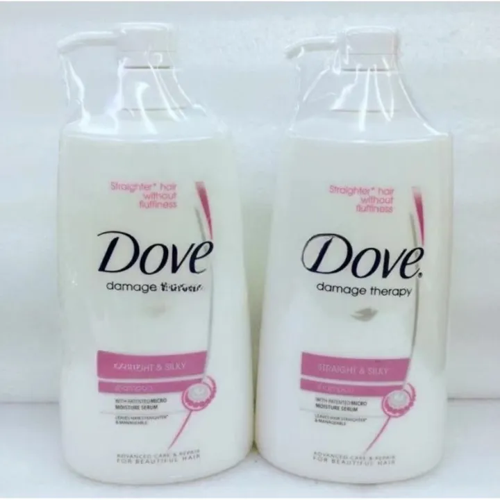 Dove straight and silky Shampoo 640ml Damage therapy Straight＆silky ...