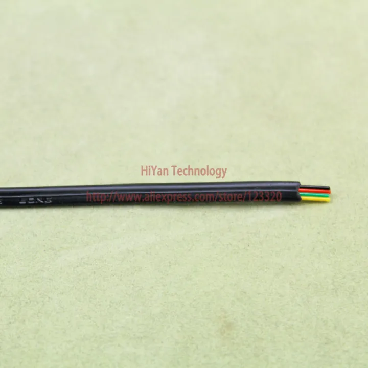 5meters/lot 4Pin Black Color Flat Electrical Wire Cable 4 cores ...